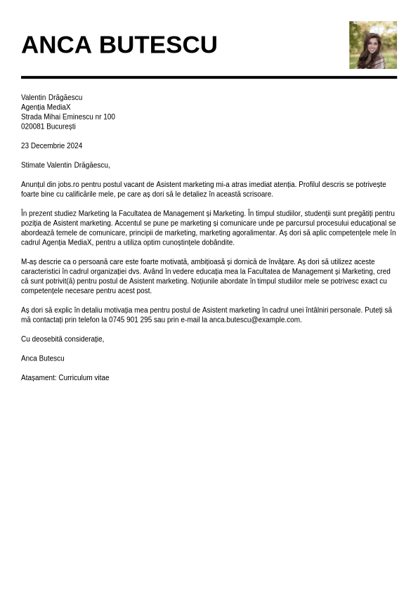 Exemplu de scrisoare de intenție student în 2025 | Jobseeker