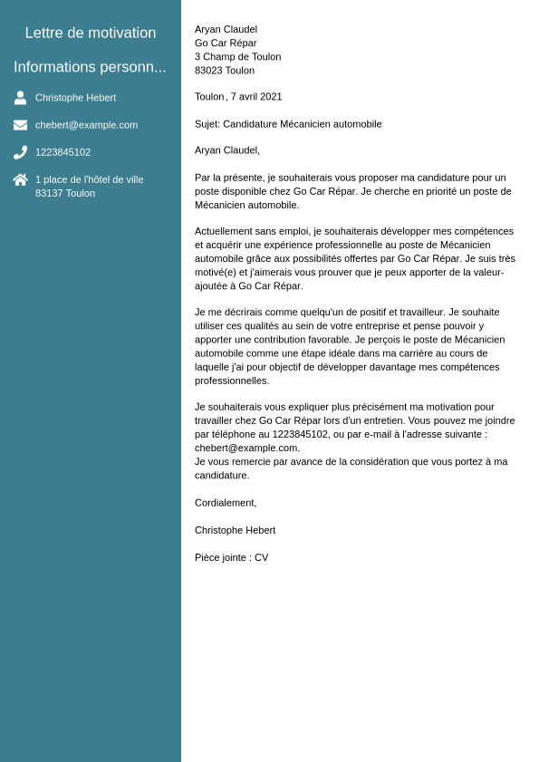 Rédaction de lettre de motivation facile et rapide | Jobseeker