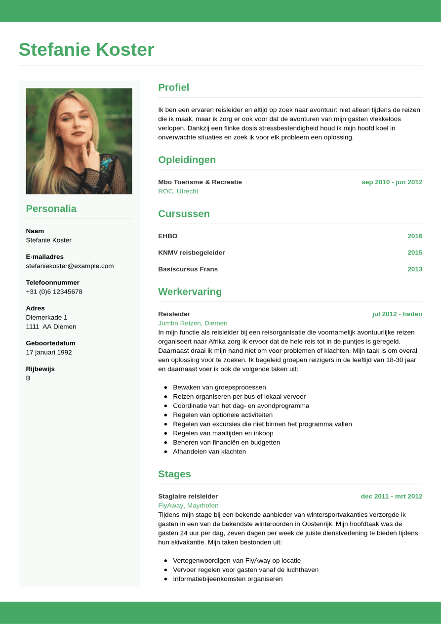Cv-templates en lay-outs | Jobseeker