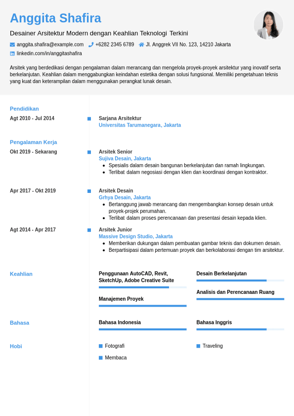 Contoh CV Arsitek | Jobseeker