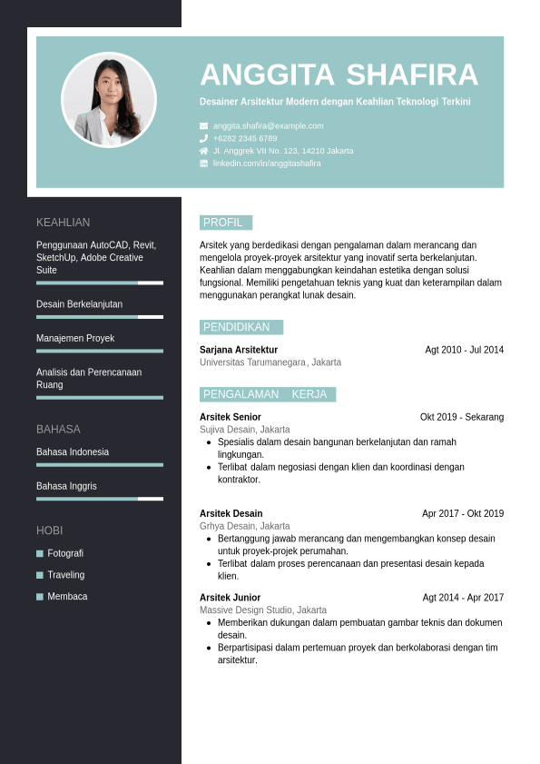 Contoh CV Arsitek | Jobseeker