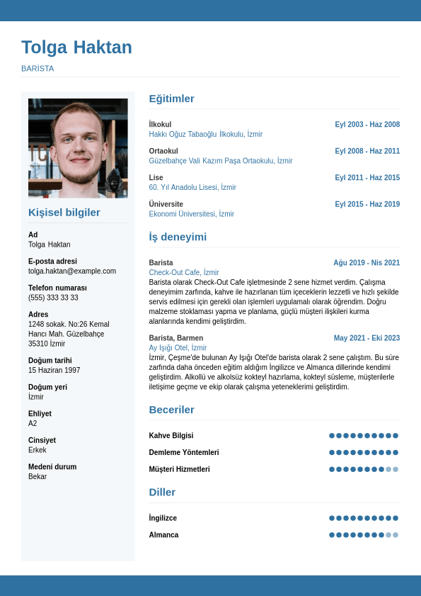 CV örnekleri | Jobseeker