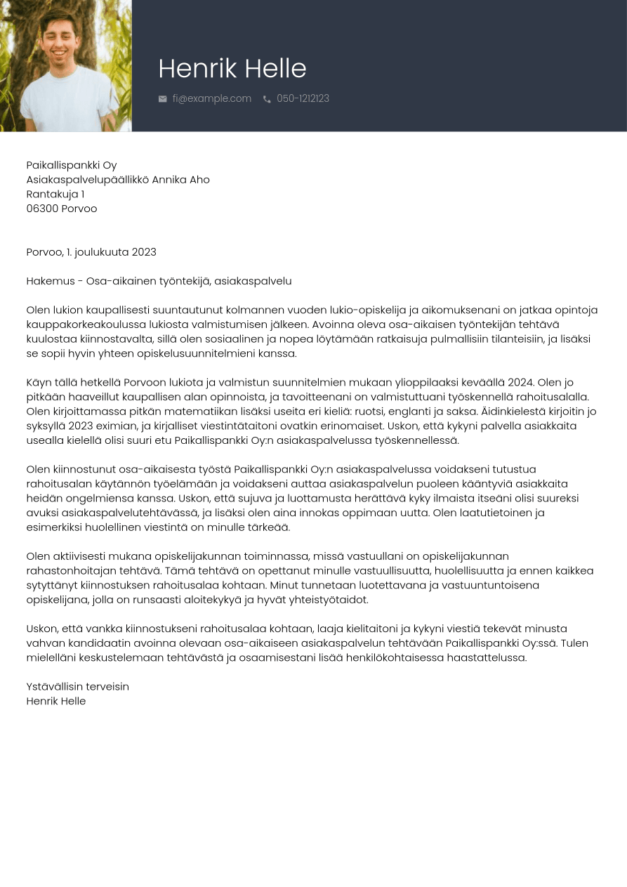 Työhakemus esimerkki opiskelija ja parhaat vinkit | Jobseeker