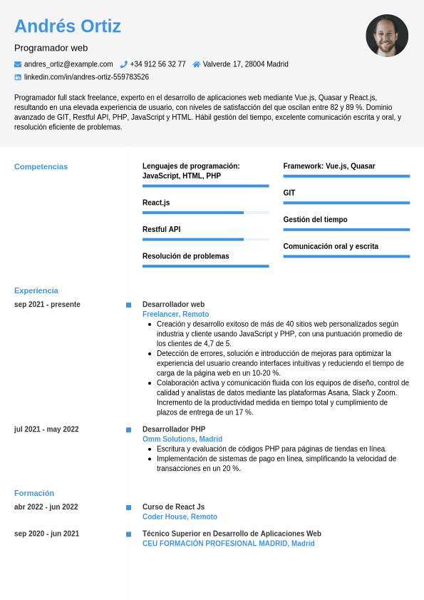 Currículum por competencias para España | Jobseeker