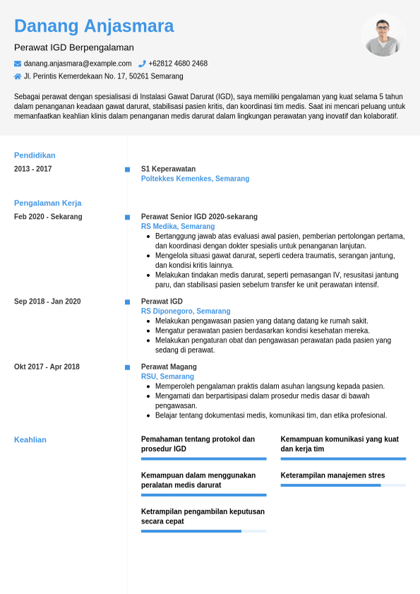 Contoh CV Perawat | Jobseeker