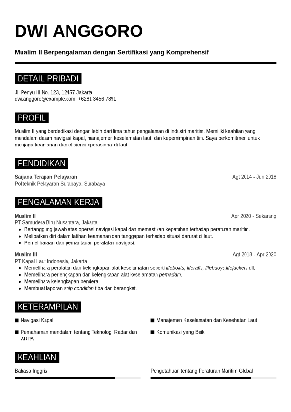 Template CV | Jobseeker