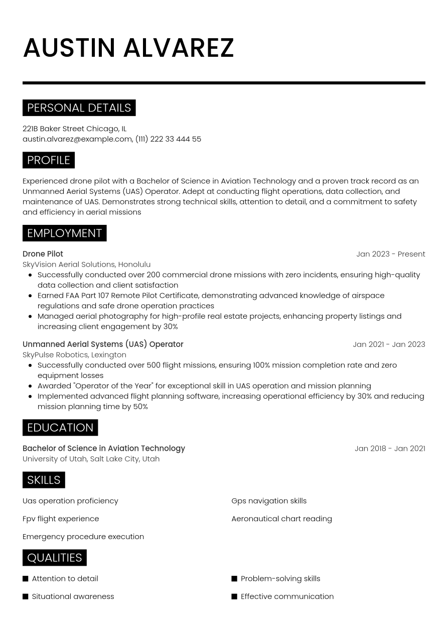 Drone Pilot Resume Writing Guide & Tips | Jobseeker