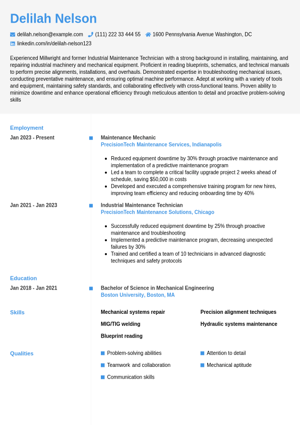 Millwright Resume Writing Guide & Tips | Jobseeker