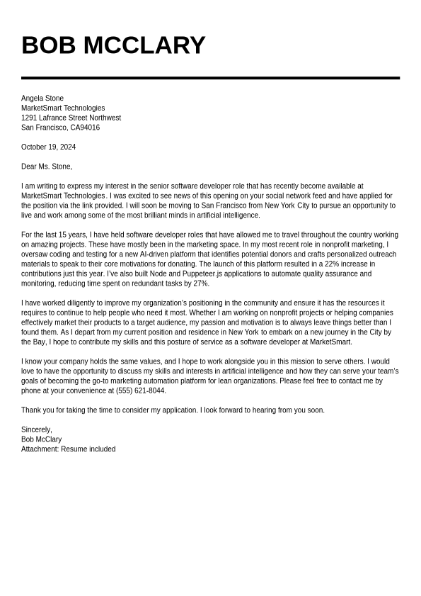 How to Write a Strong Relocation Cover Letter | Jobseeker