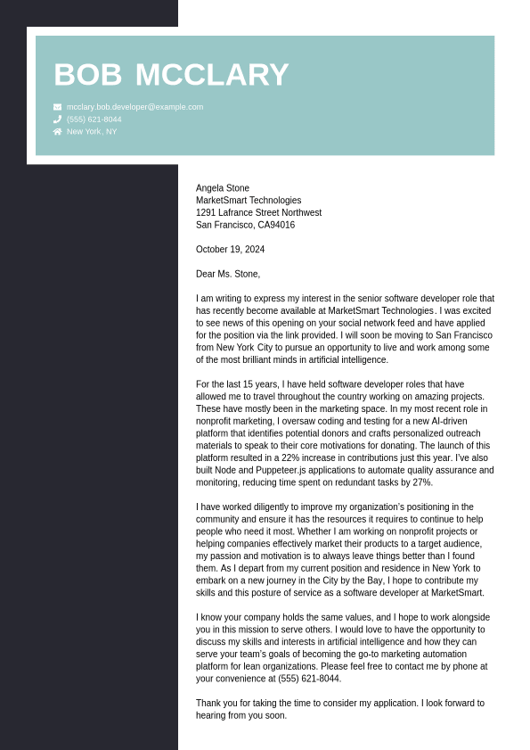 How to Write a Strong Relocation Cover Letter | Jobseeker