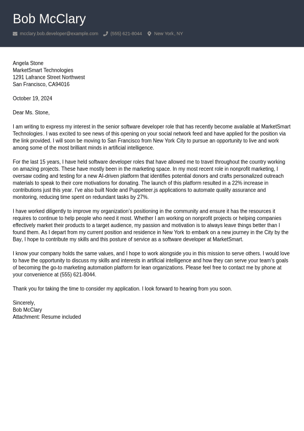 How to Write a Strong Relocation Cover Letter | Jobseeker