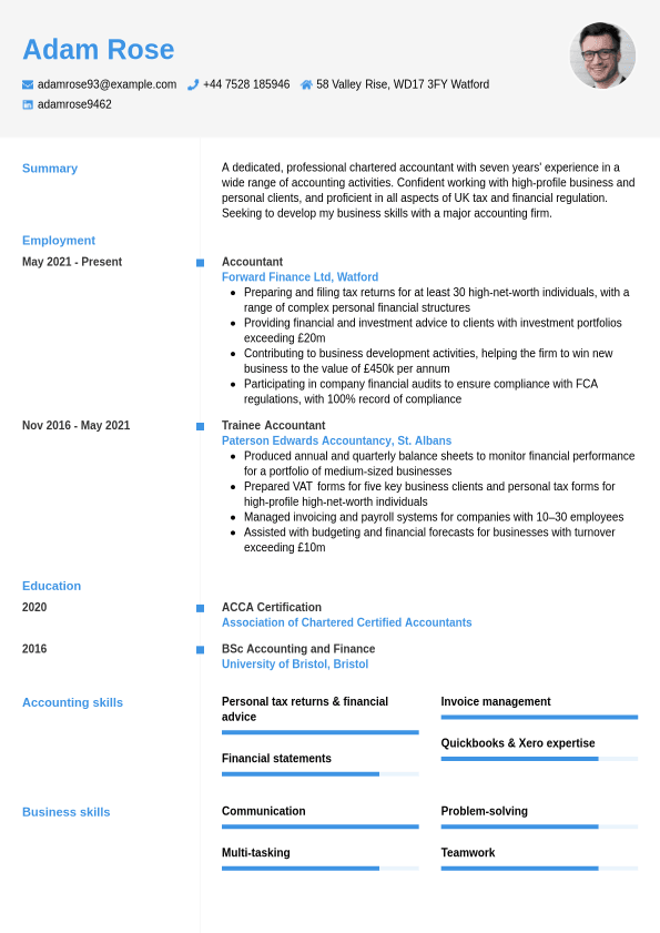 Accountant CV Example | Jobseeker