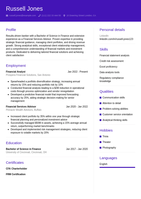 Resume examples | Jobseeker