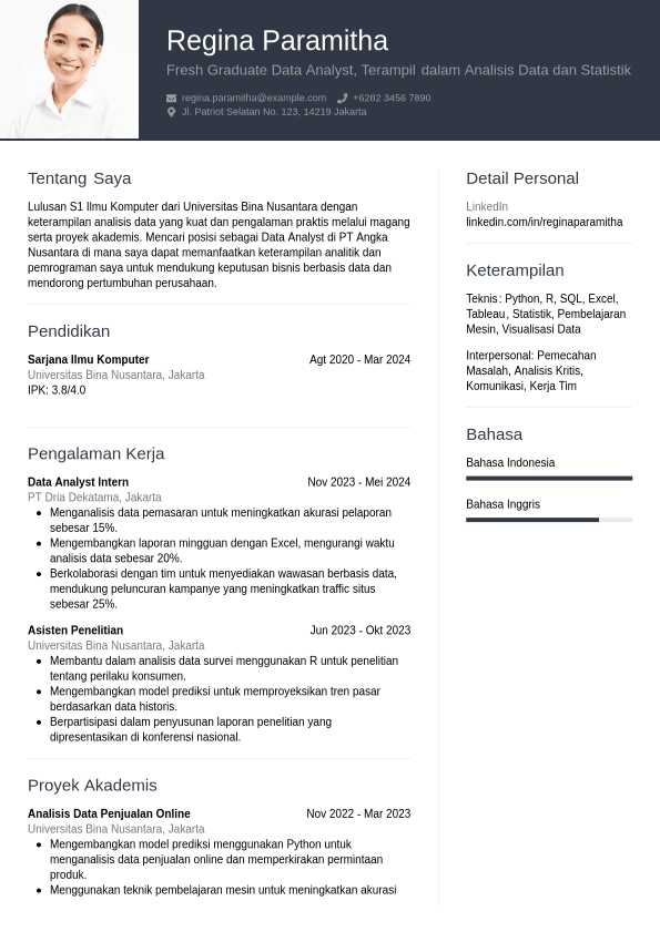 Contoh CV Fresh Graduate | Jobseeker