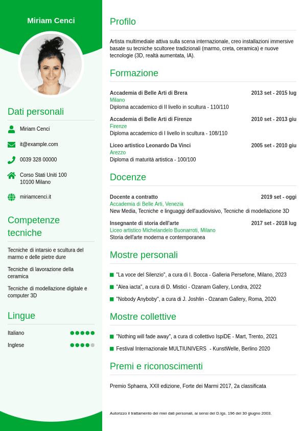 Esempi di curriculum vitae | Jobseeker