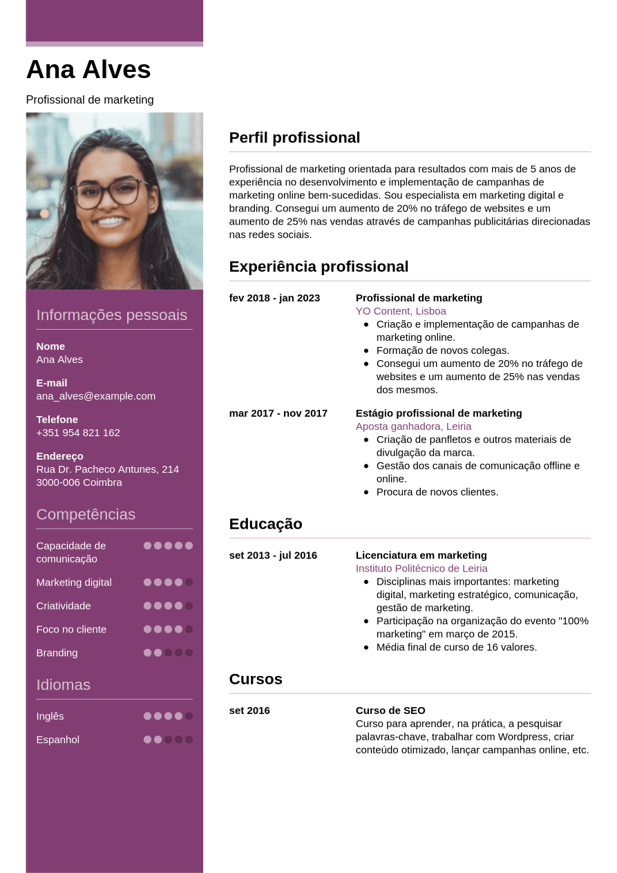 Modelos de curriculum vitae | Jobseeker