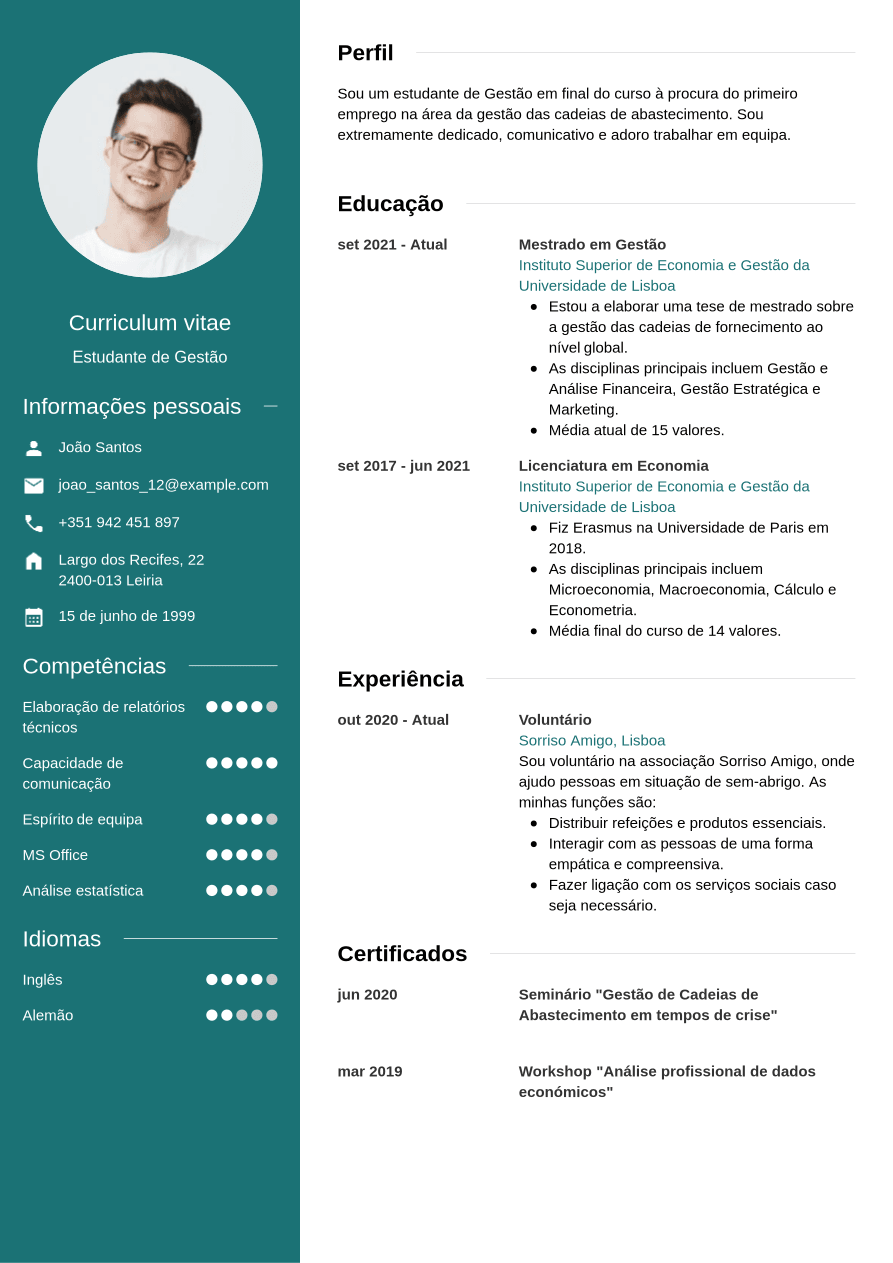 Modelos de curriculum vitae | Jobseeker