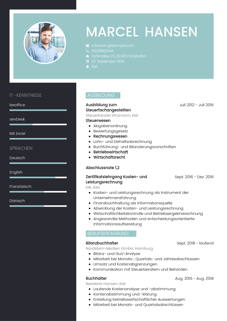 Lebenslauf-Beispiel für Buchhalter | Jobseeker