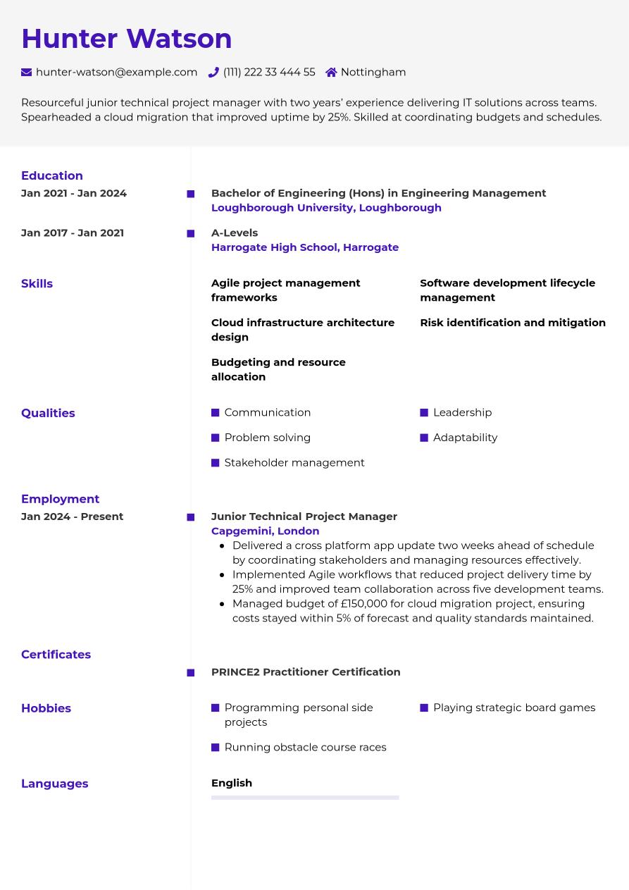 Technical Project Manager CV Writing Guide & Tips | Jobseeker