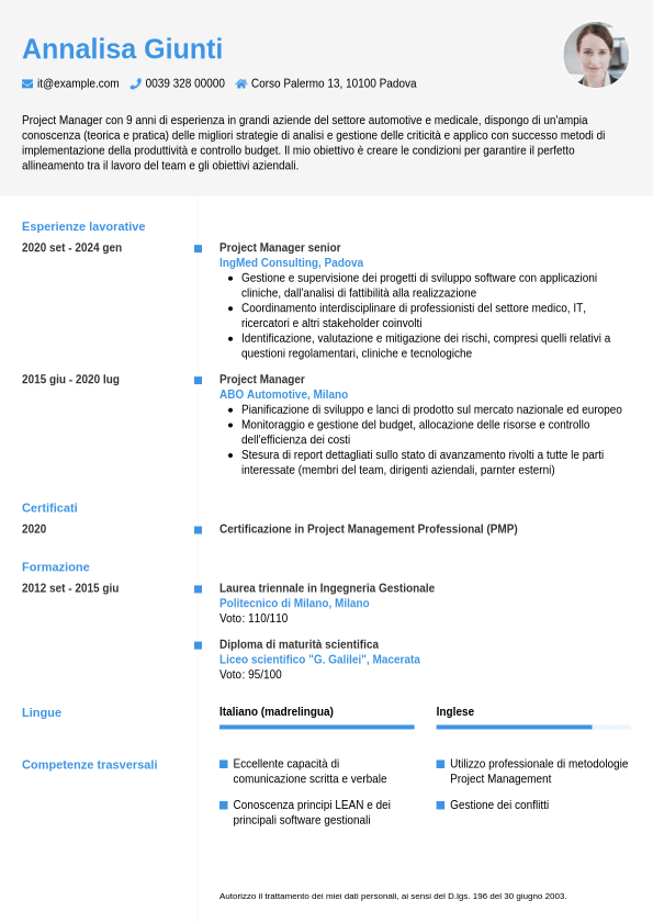 Esempi di curriculum vitae | Jobseeker
