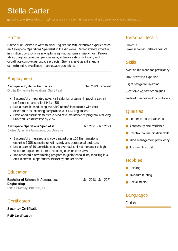 Resume examples | Jobseeker
