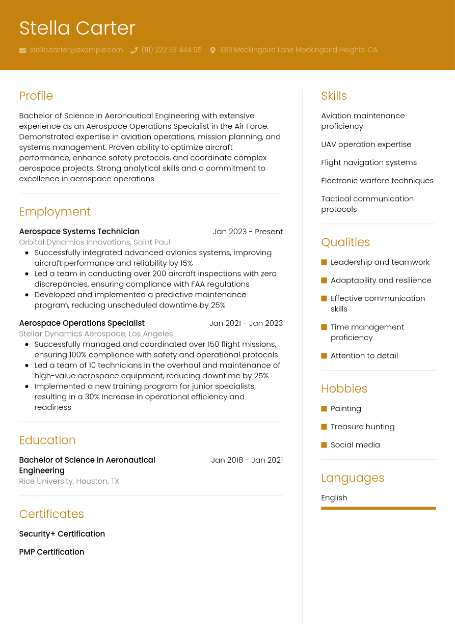 Spotify Resume Example | Jobseeker