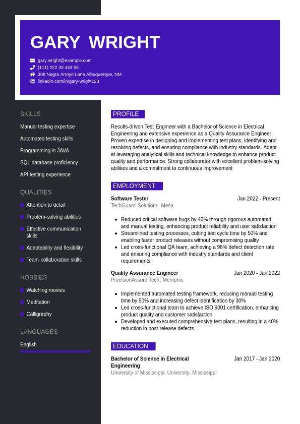 Facebook Resume Example | Jobseeker