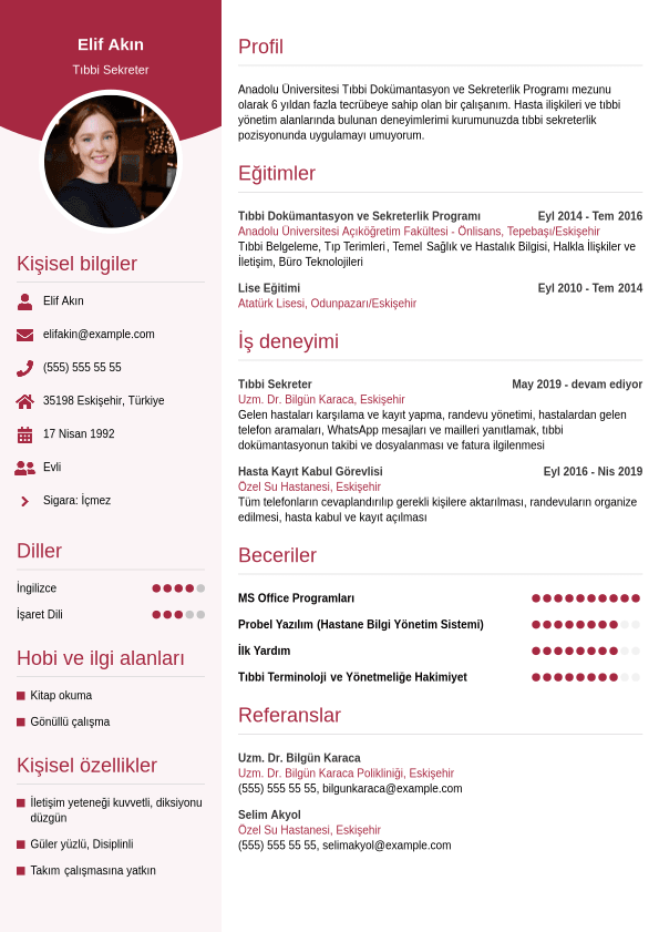 CV örnekleri | Jobseeker