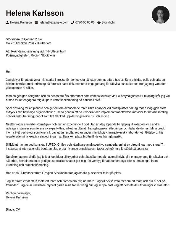 Exempel på personliga brev | Jobseeker