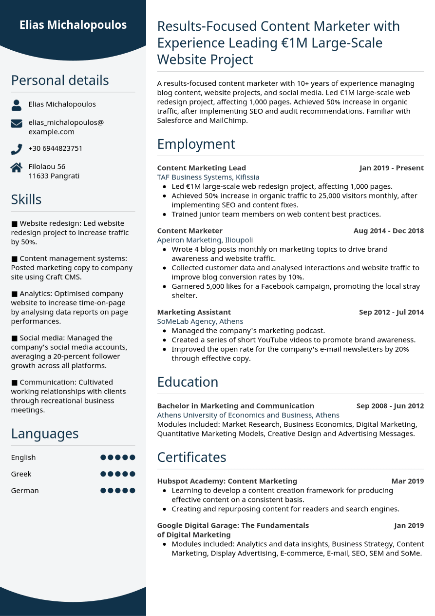 How to Structure Resume Sections | Jobseeker
