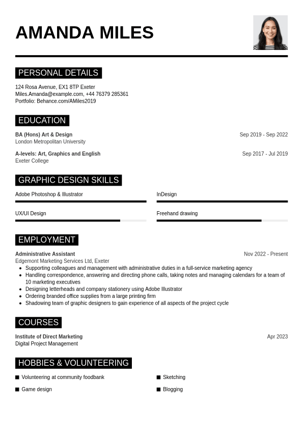 Internship CV Example | Jobseeker