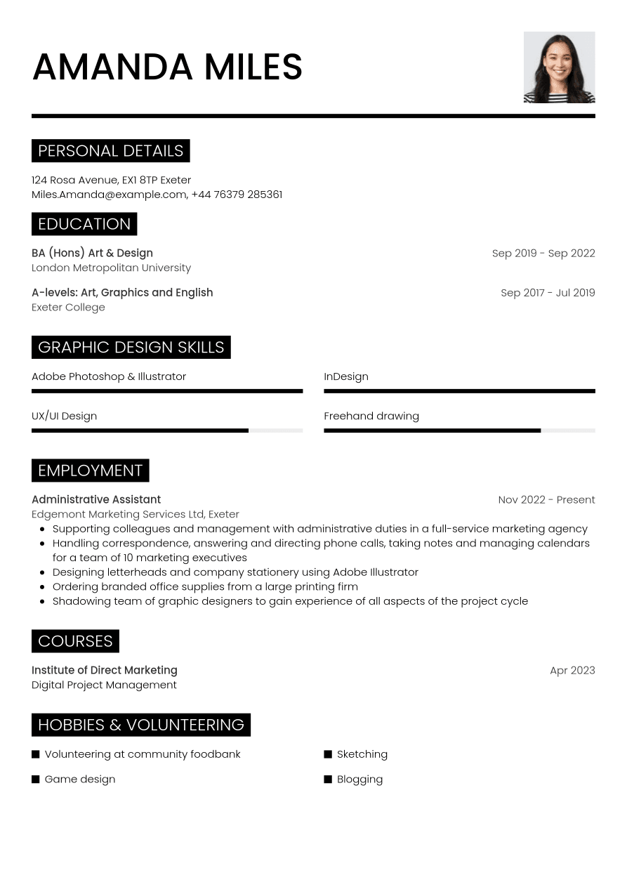 Internship CV Example | Jobseeker