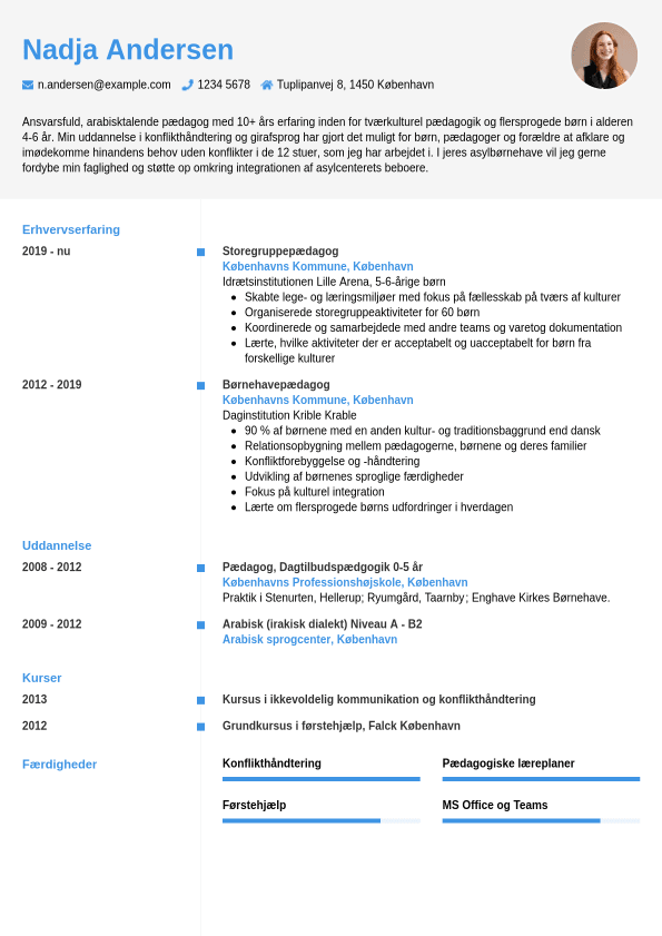 CV-eksempel pædagog | Jobseeker