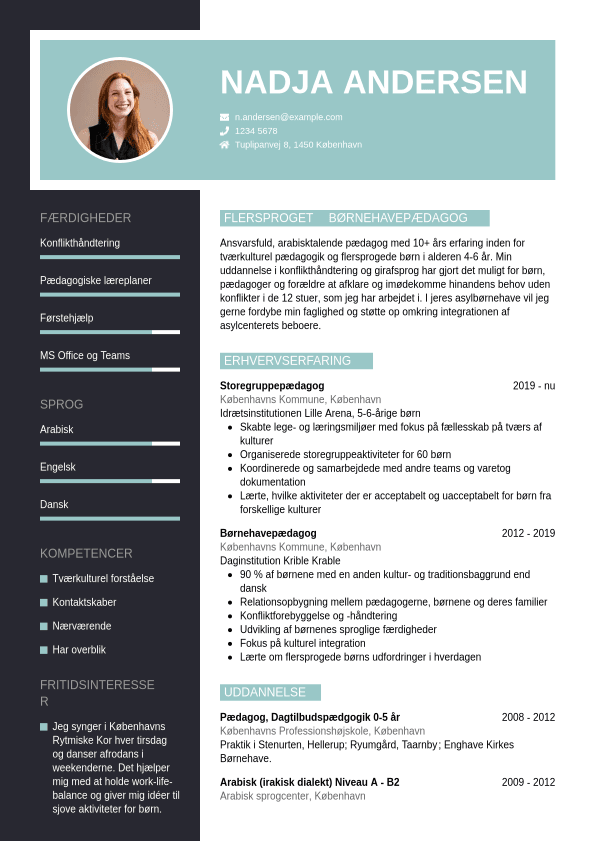 CV-eksempel pædagog | Jobseeker