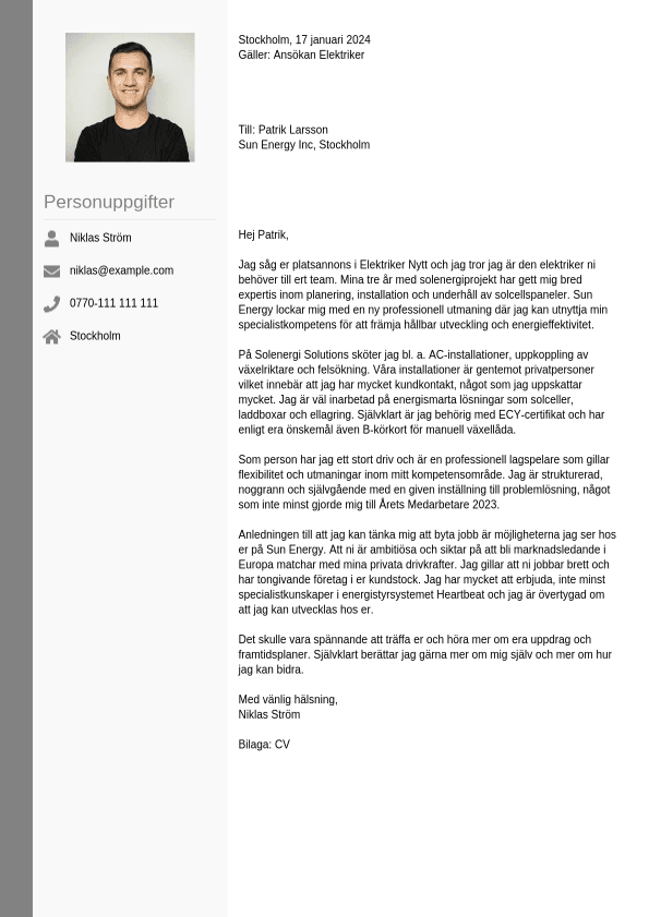 Polis Personligt Brev Exempel | Jobseeker