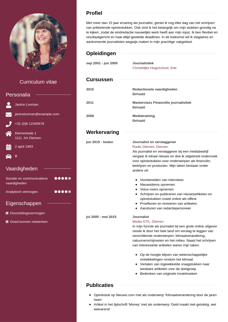 Cv-templates en lay-outs | Jobseeker