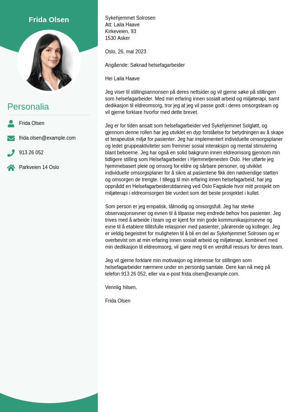 Jobbsøknad eksempler | Jobseeker