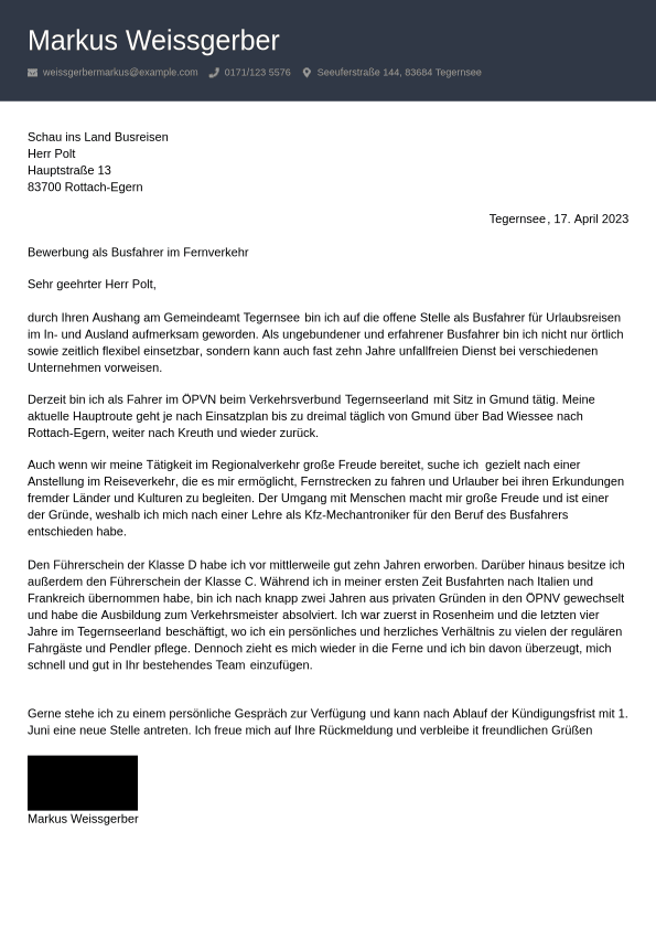 Bewerbungsschreiben-Beispiel für Schüler | Jobseeker