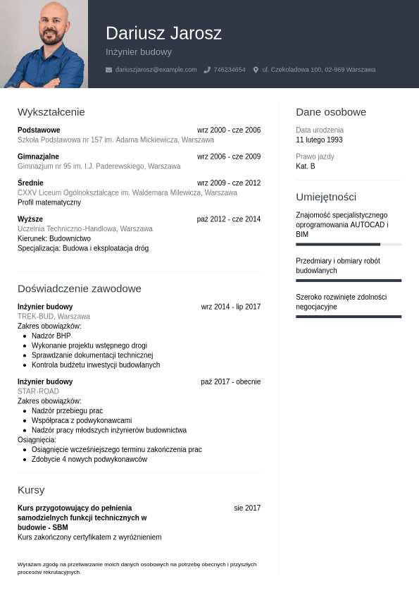 Przykłady CV | Jobseeker