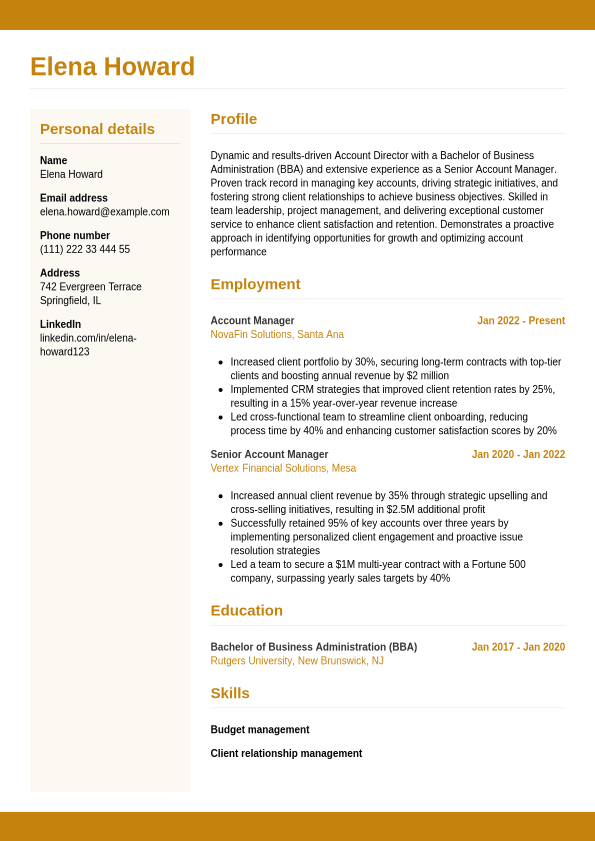 Resume examples | Jobseeker