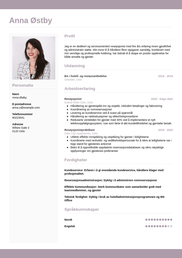 CV-eksempler | Jobseeker