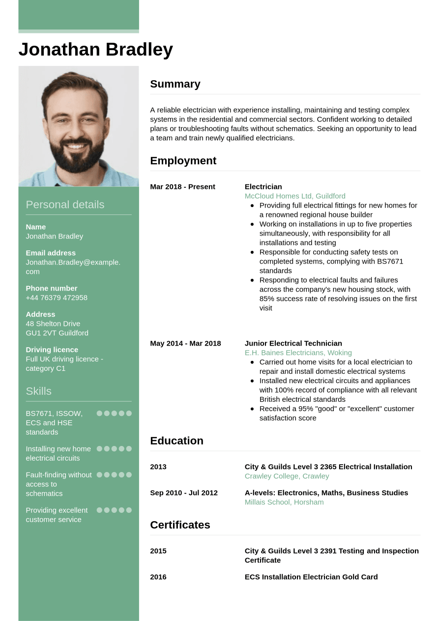 Internship Cv Example Jobseeker