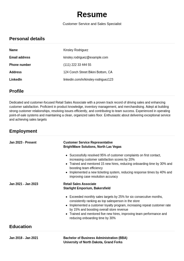 Home Depot Resume Example | Jobseeker