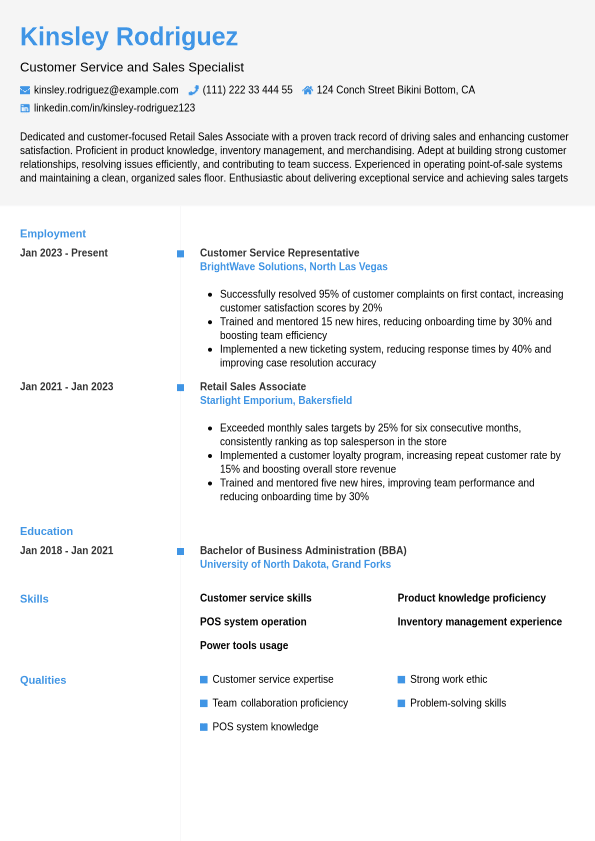 Home Depot Resume Example | Jobseeker