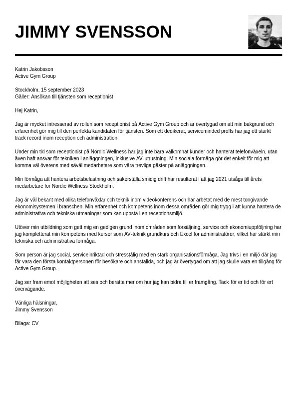 Exempel på personliga brev | Jobseeker