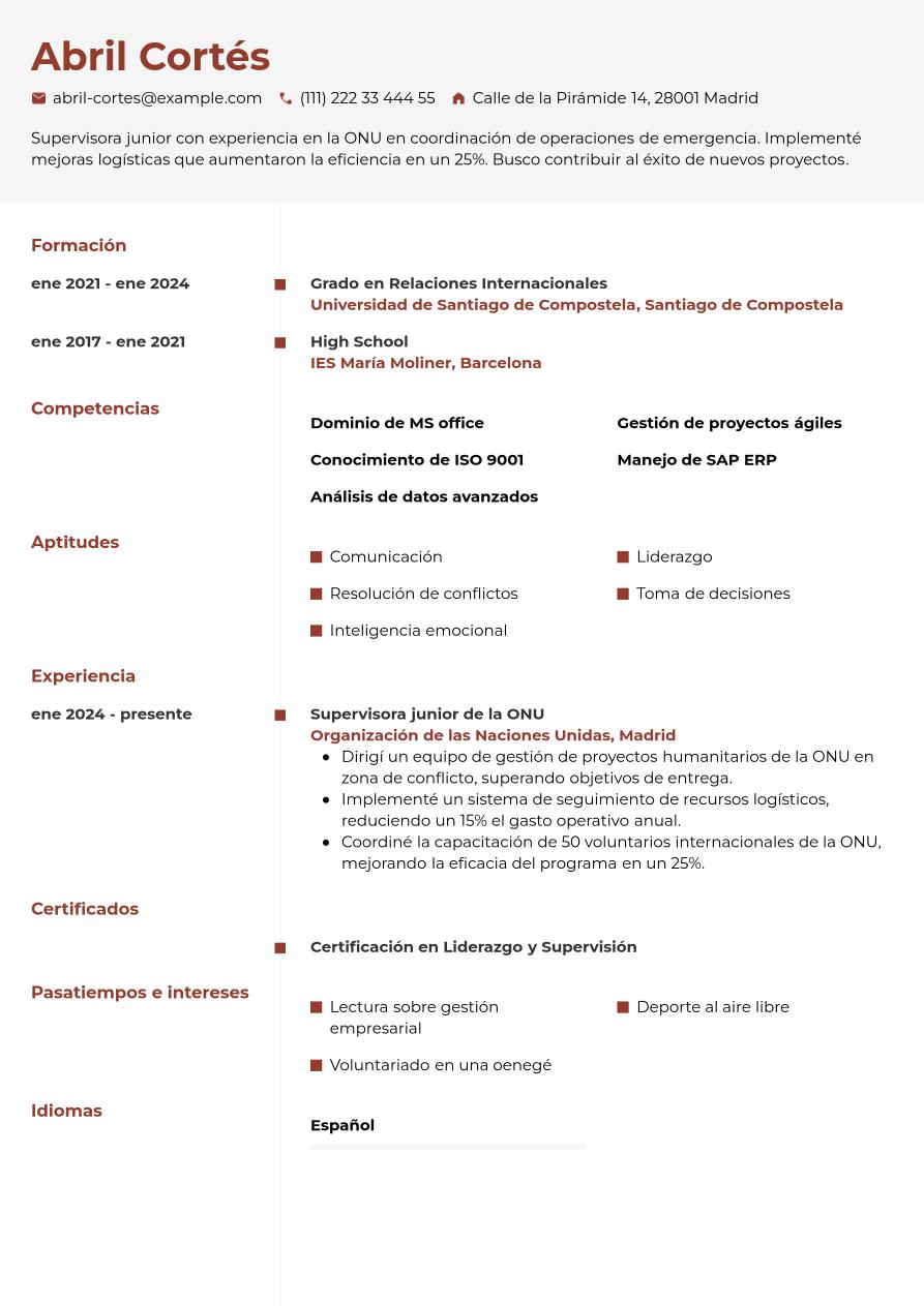 Currículum de supervisor ejemplo y consejos | Jobseeker