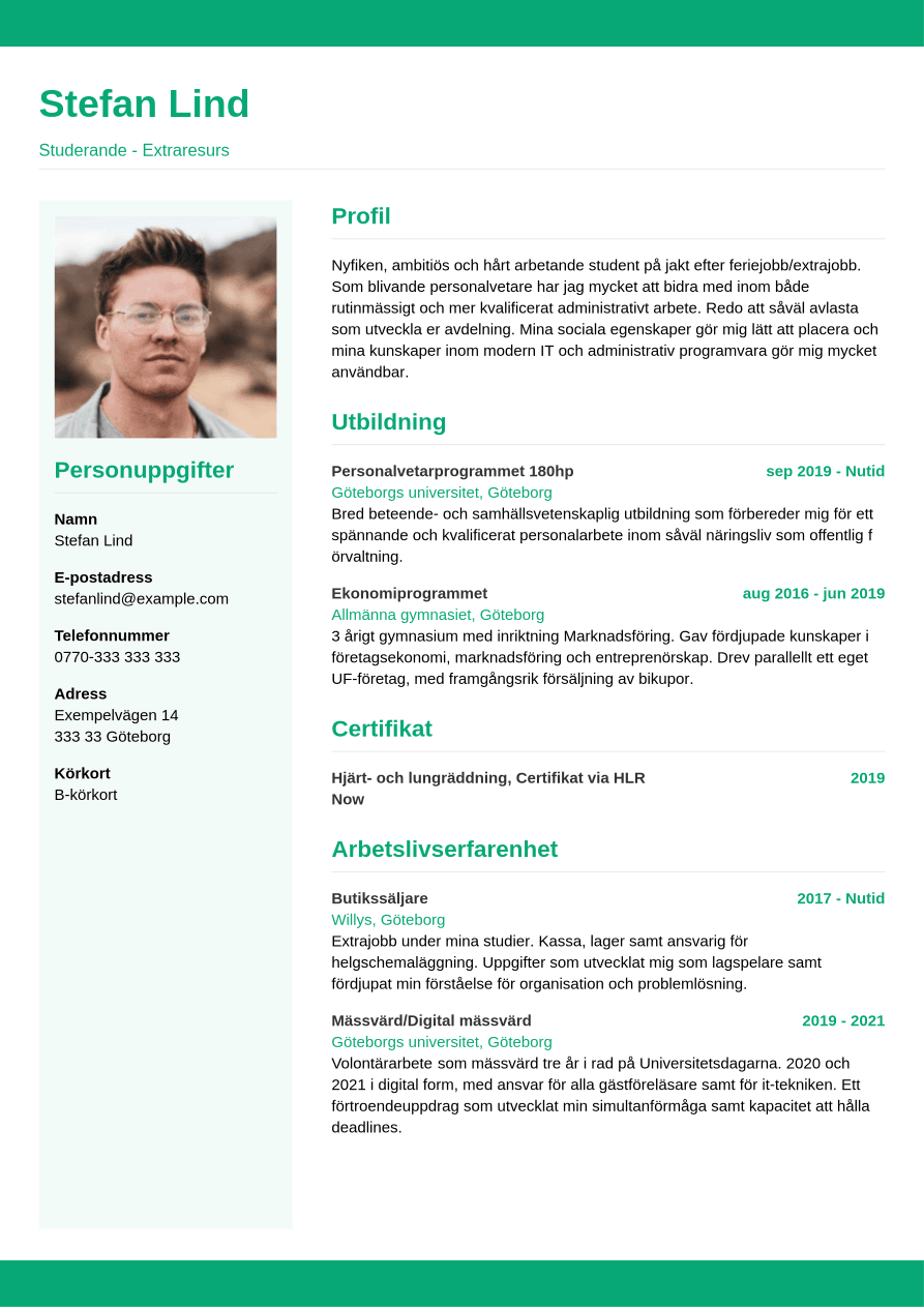 CV-exempel | Jobseeker