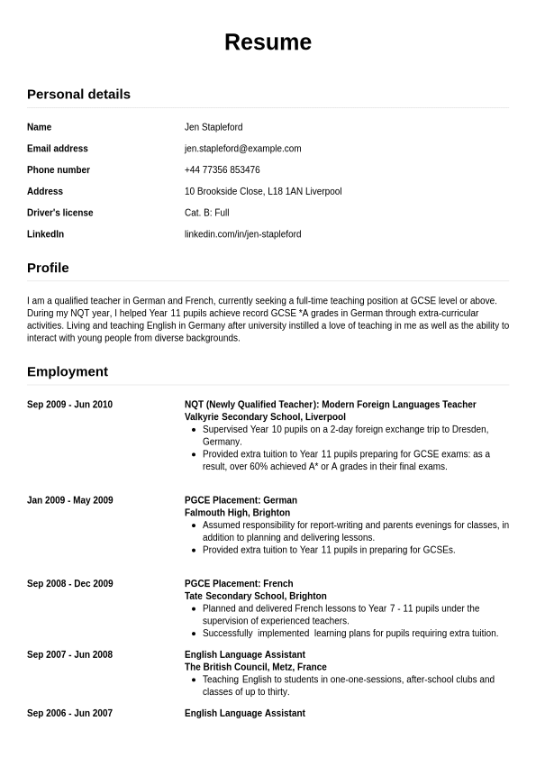 Create your professional CV in minutes | Jobseeker