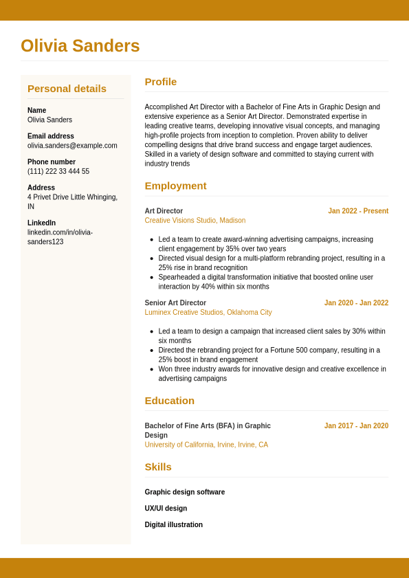 Resume examples | Jobseeker