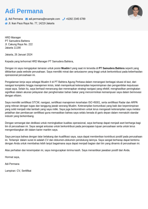 Contoh Surat Lamaran Kerja Pelaut | Jobseeker